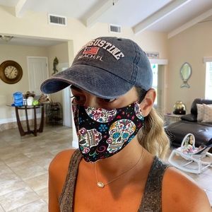 Hand Crafted | Accessories | Christmas Candy Cane Face Mask Snowflake ...